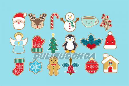 Tải Vector Icon Biểu Tượng Trang Trí Giáng Sinh Đẹp Miễn Phí