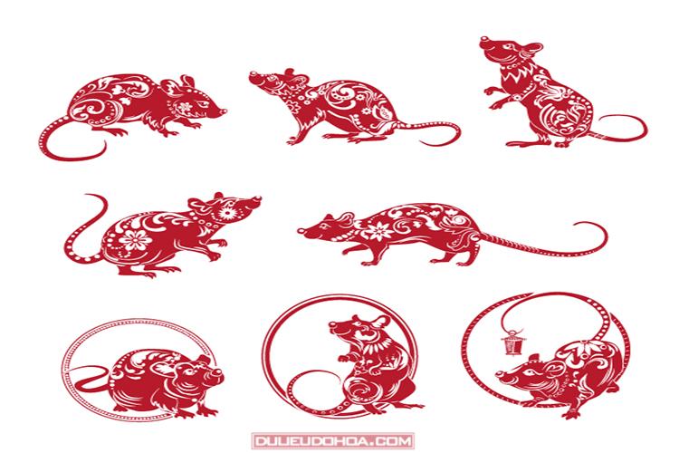 Tải, download Vector Biểu Tượng Con Chuột Trang Trí Tết Canh Tý Cách ...
