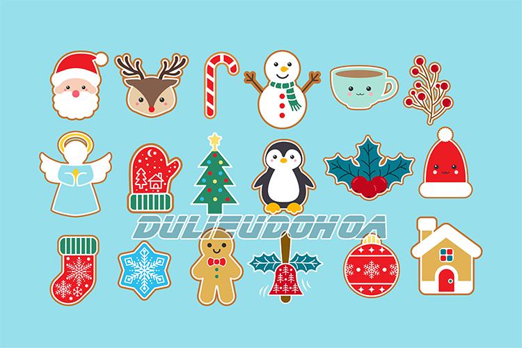 Tải, download Vector Icon Biểu Tượng Trang Trí Giáng Sinh Đẹp Miễn Phí