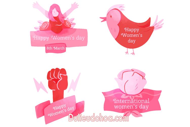 Tải, download Vector icon đẹp trang trí ngày 8/3 miễn phí