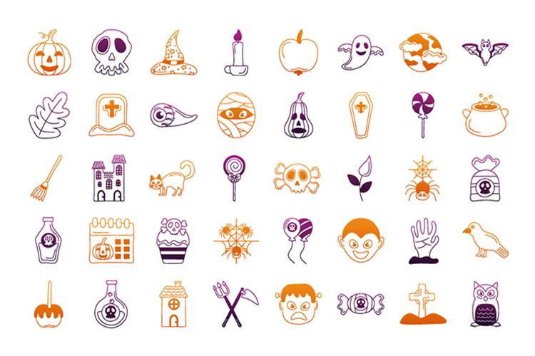 Tải, download Vector icon trang trí Halloween độc đáo