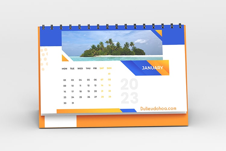 Free vector lịch để bàn 2023 đủ 12 tháng cho thiết kế